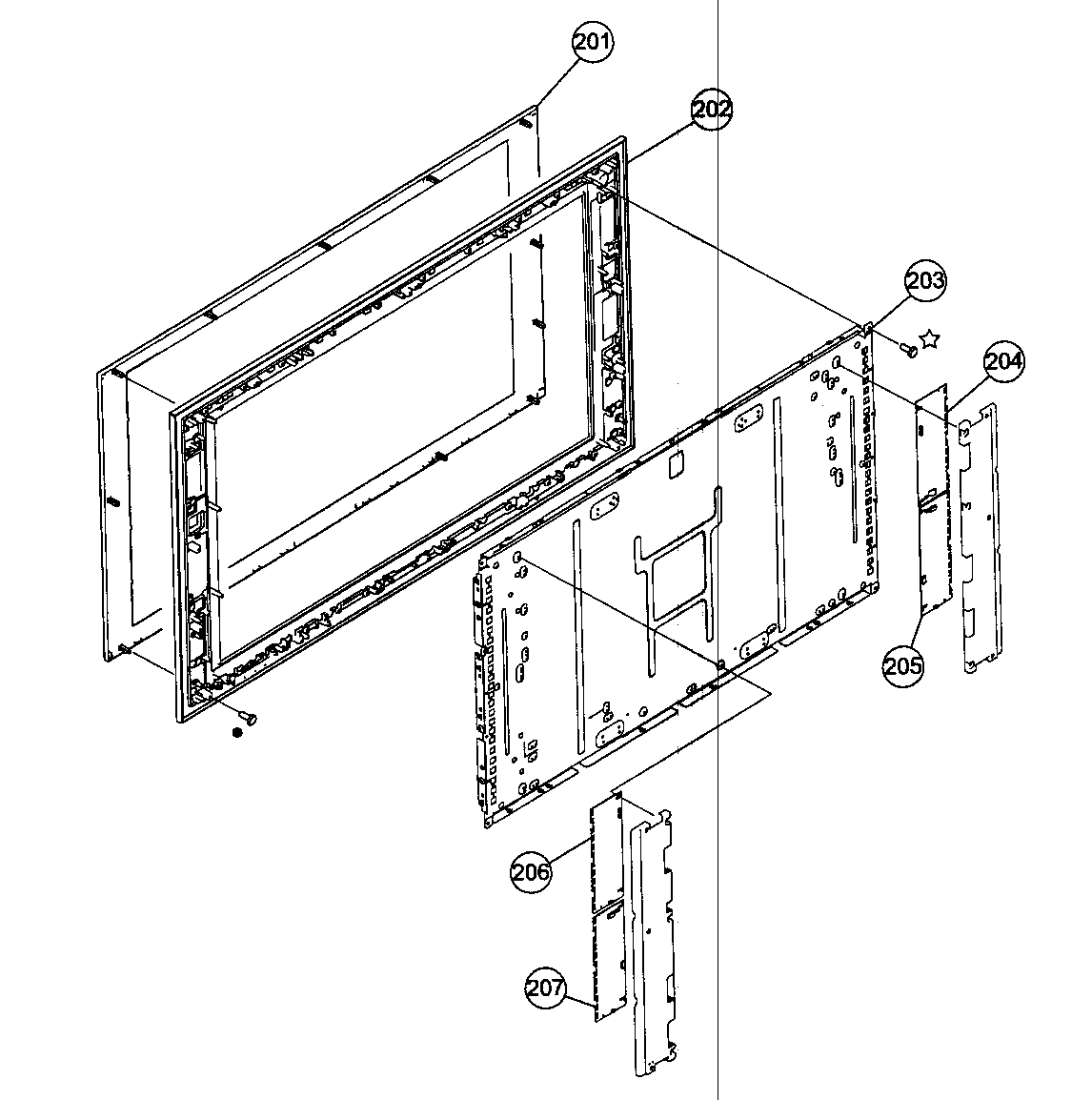 bezel-lcd-panel-diagram-parts-list-for-model-kdl52xbr4-sony-parts