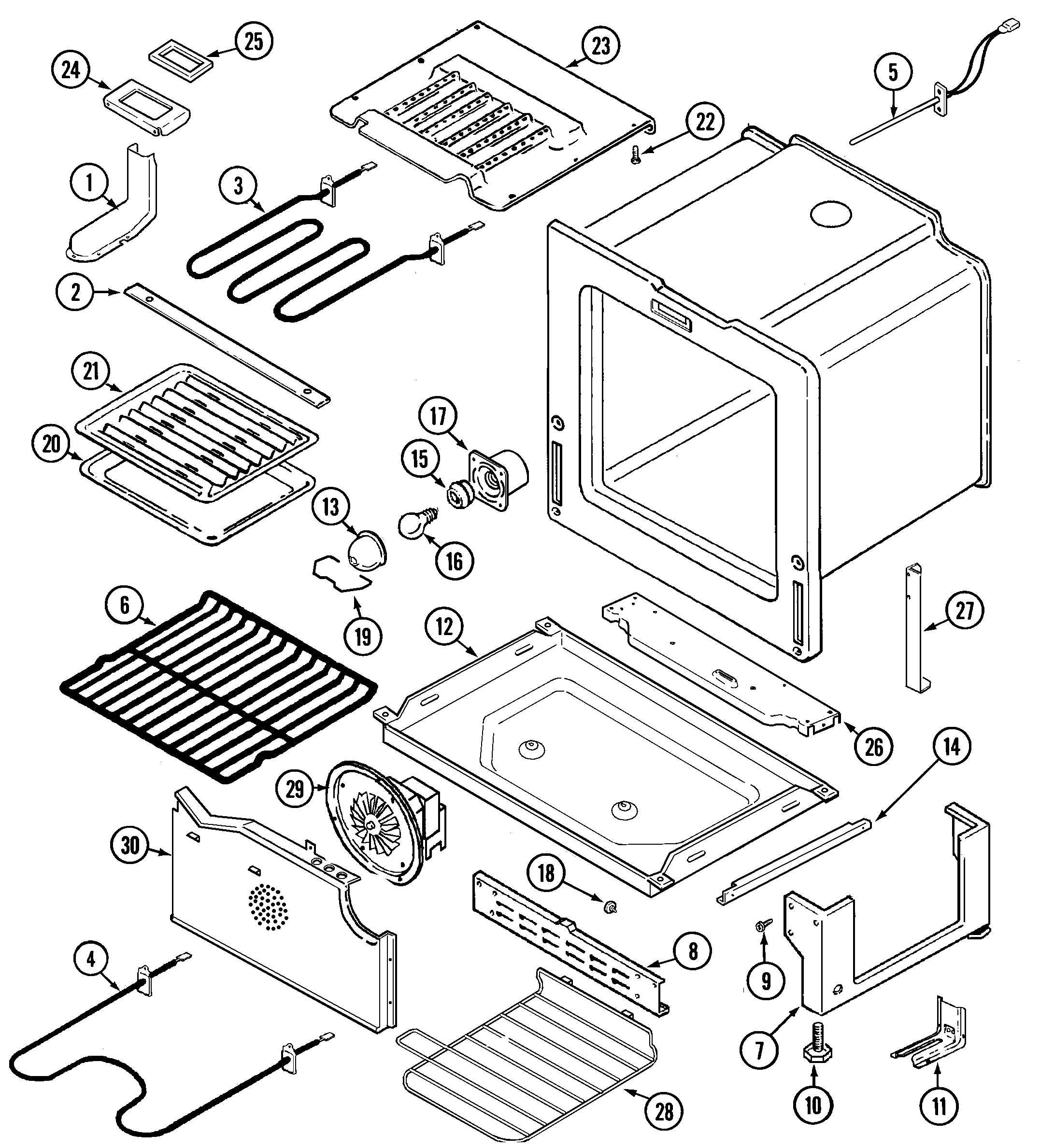 OVEN BASE Diagram Parts List For Model Mes5870aab Maytag Parts Range oven-base-diagram-parts-list-for-model-mes5870aab-maytag-parts-range