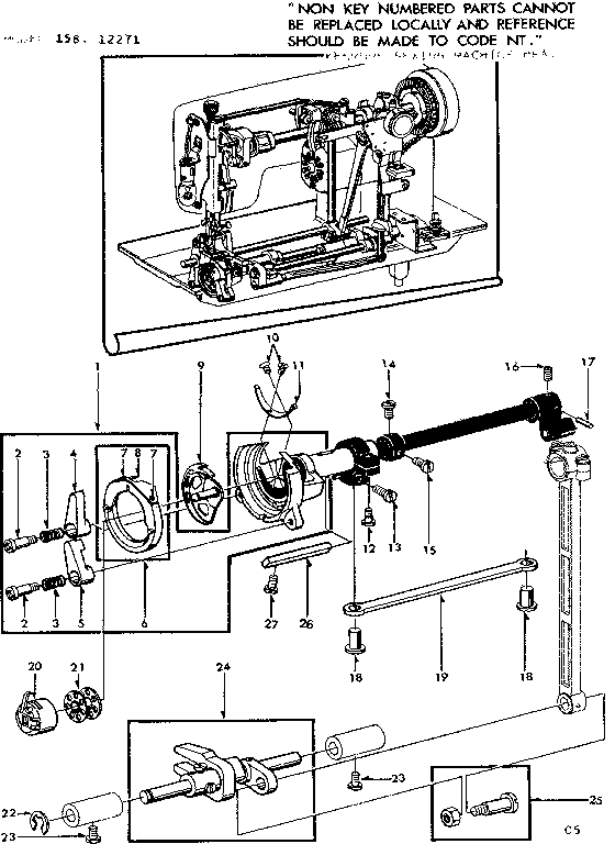 Official Kenmore 15812271 mechanical sewing machine parts | Sears ...