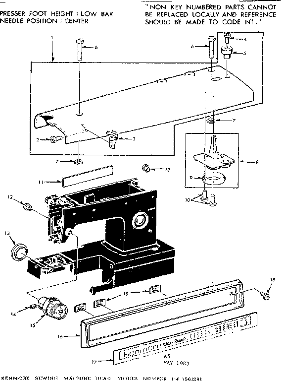 Official Kenmore 1581561281 mechanical sewing machine parts | Sears ...