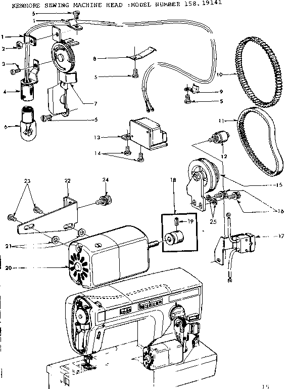 Official Kenmore 15819141 mechanical sewing machine parts | Sears ...