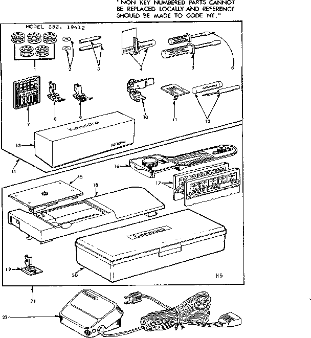Page - 21 Official Kenmore 15819412 mechanical sewing machine parts ...