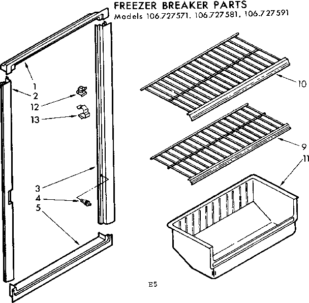 Page - 17 Official Kenmore 106727571 upright freezer parts | Sears ...