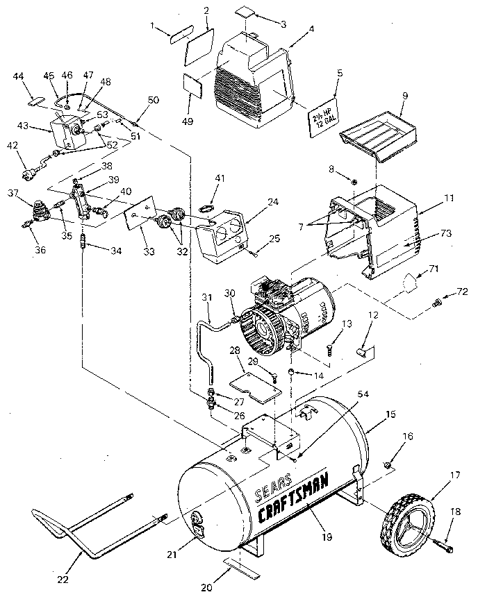 Page - 21 Official Craftsman 919154130 air compressor parts | Sears ...
