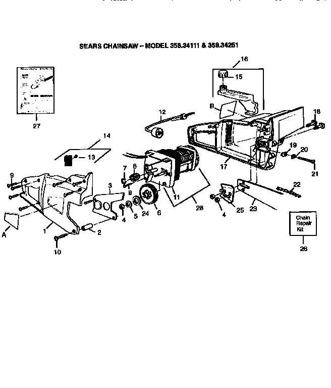 Page - 10 Official Craftsman 35834111 electric chainsaw parts | Sears ...