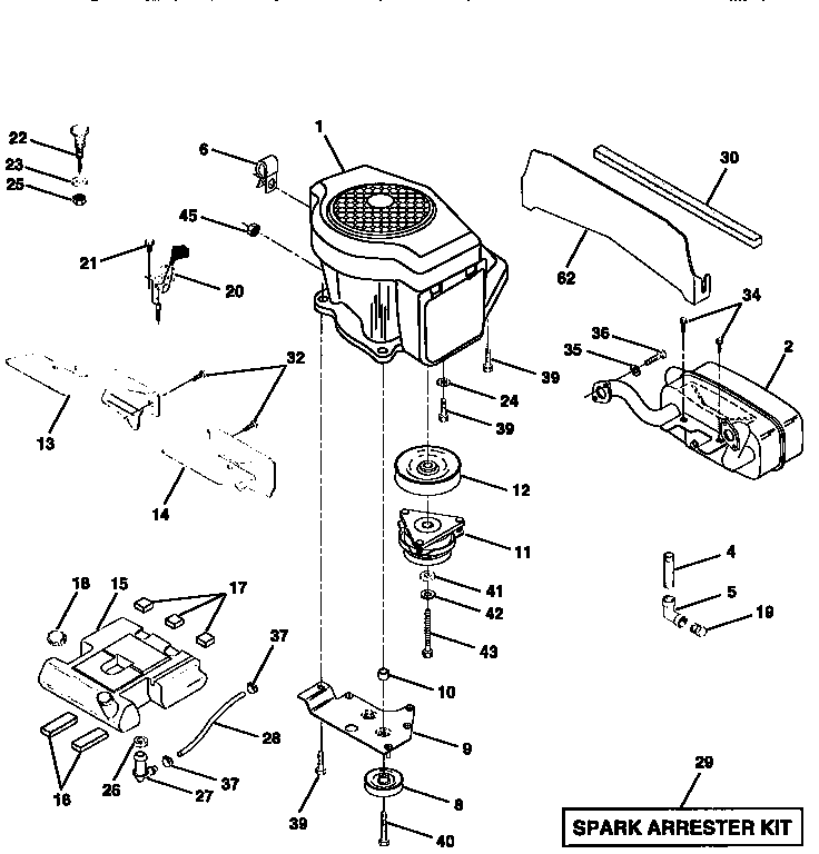 Official Craftsman 917258860 front-engine lawn tractor parts | Sears ...