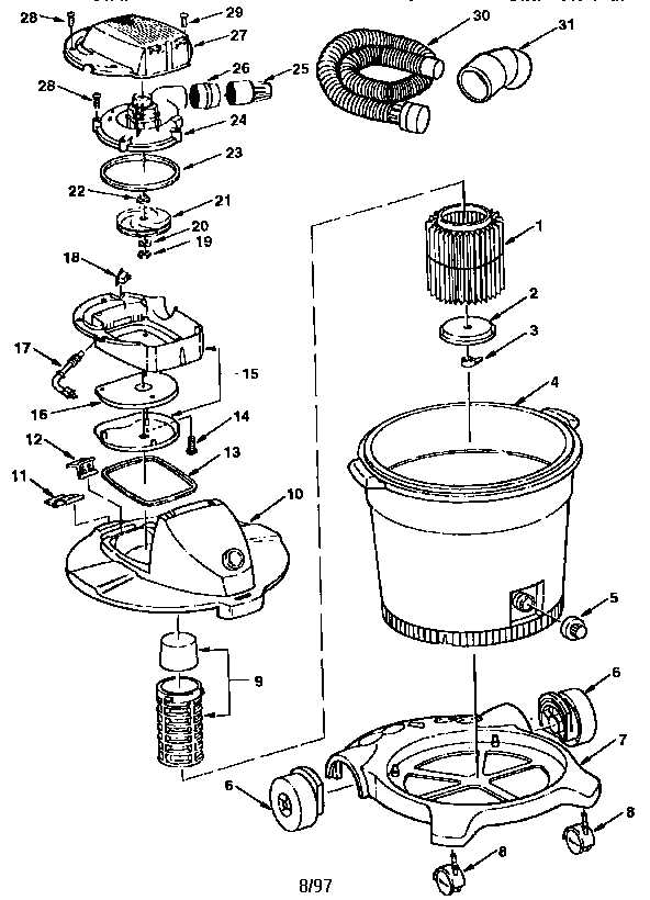 Craftsman 16 Gallon Wet Dry Vac Parts