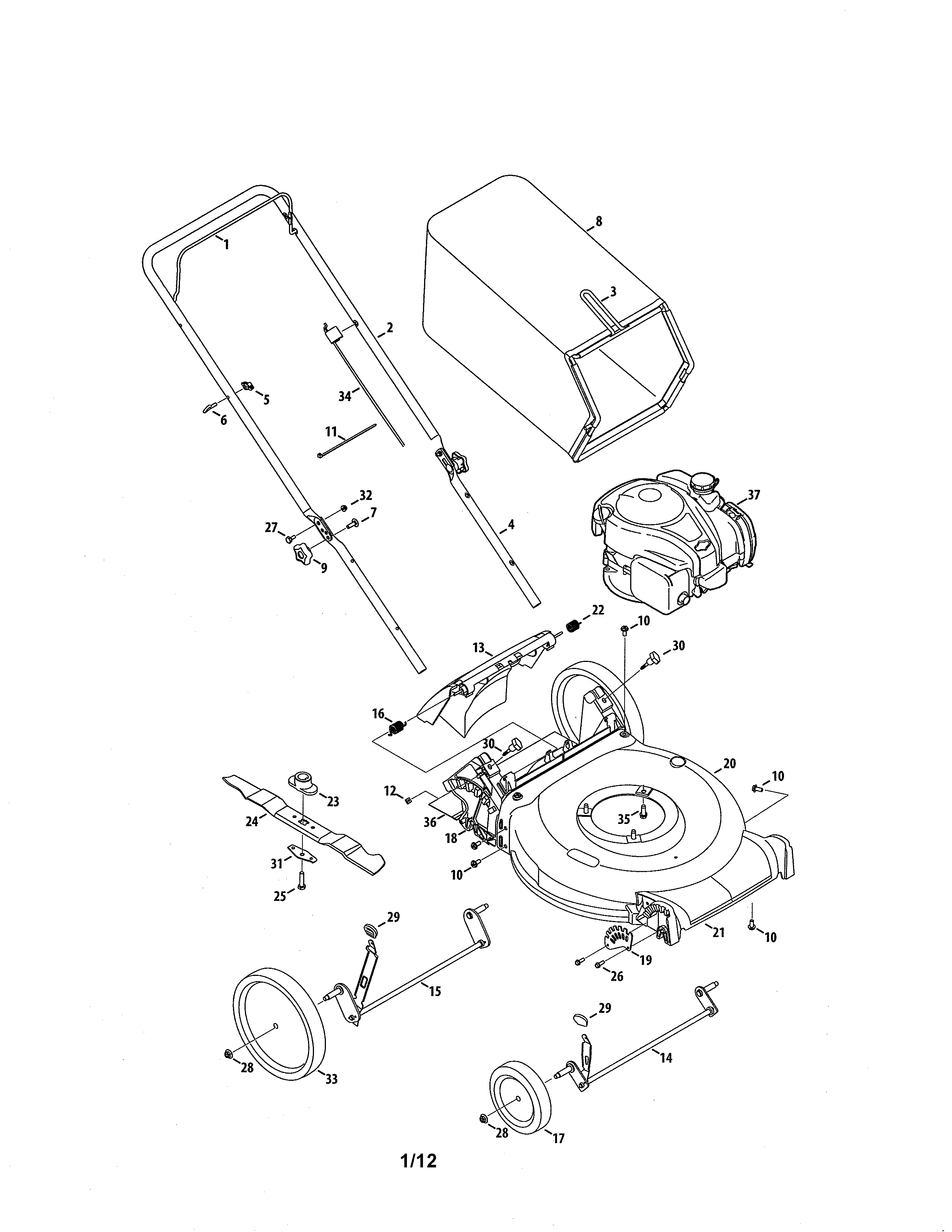 Page - 38 Official Craftsman 24737030 gas lawn mower parts | Sears ...