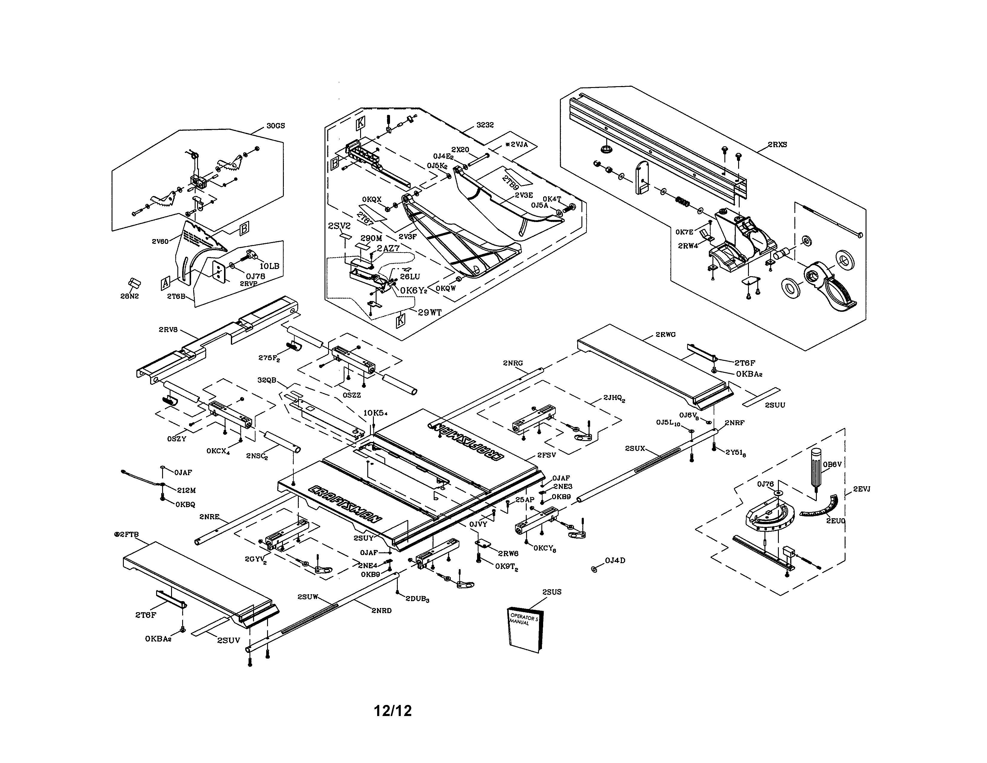 Official Craftsman 137218072 table saw parts | Sears PartsDirect