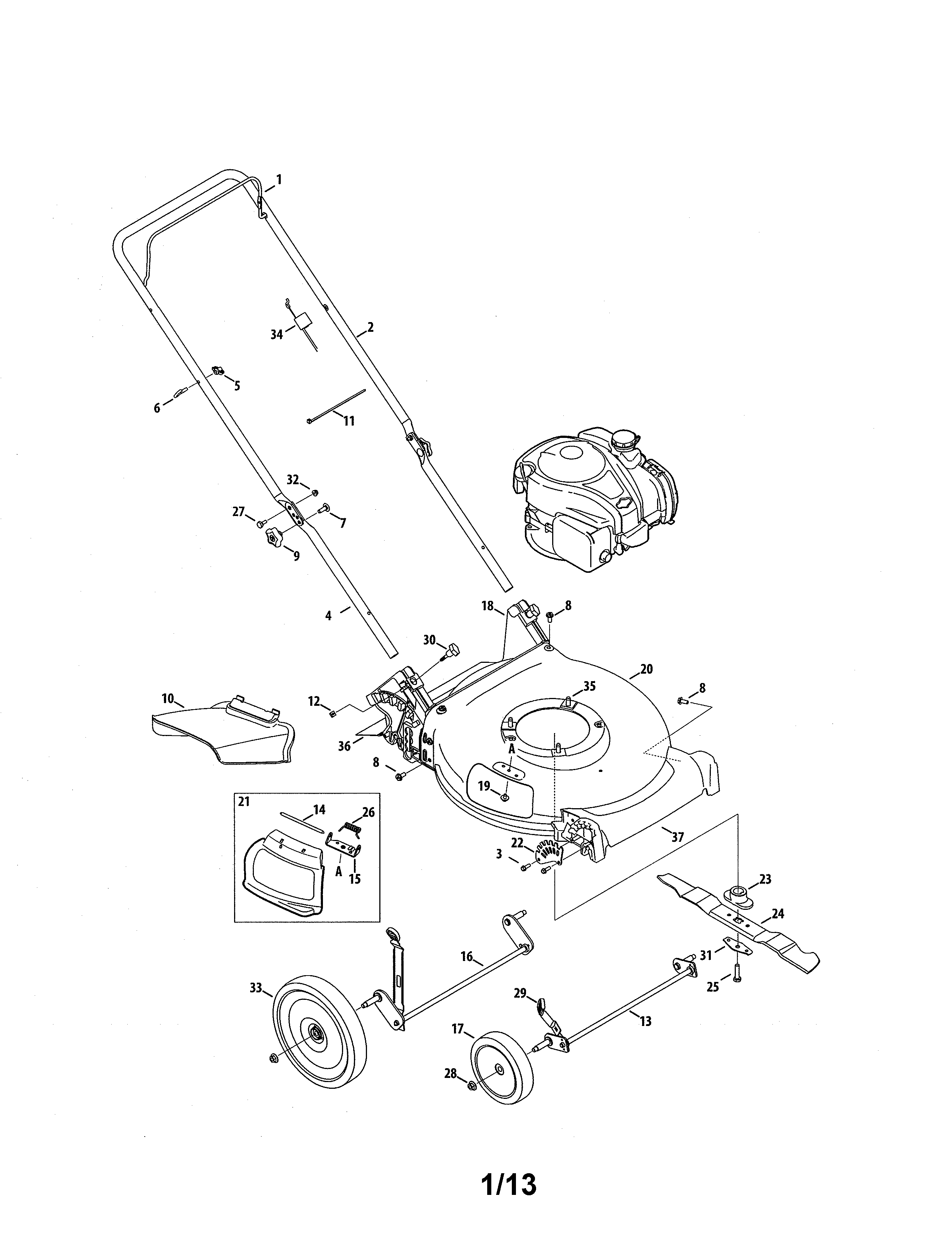 Page - 18 Official Craftsman 247370100 gas lawn mower parts | Sears ...