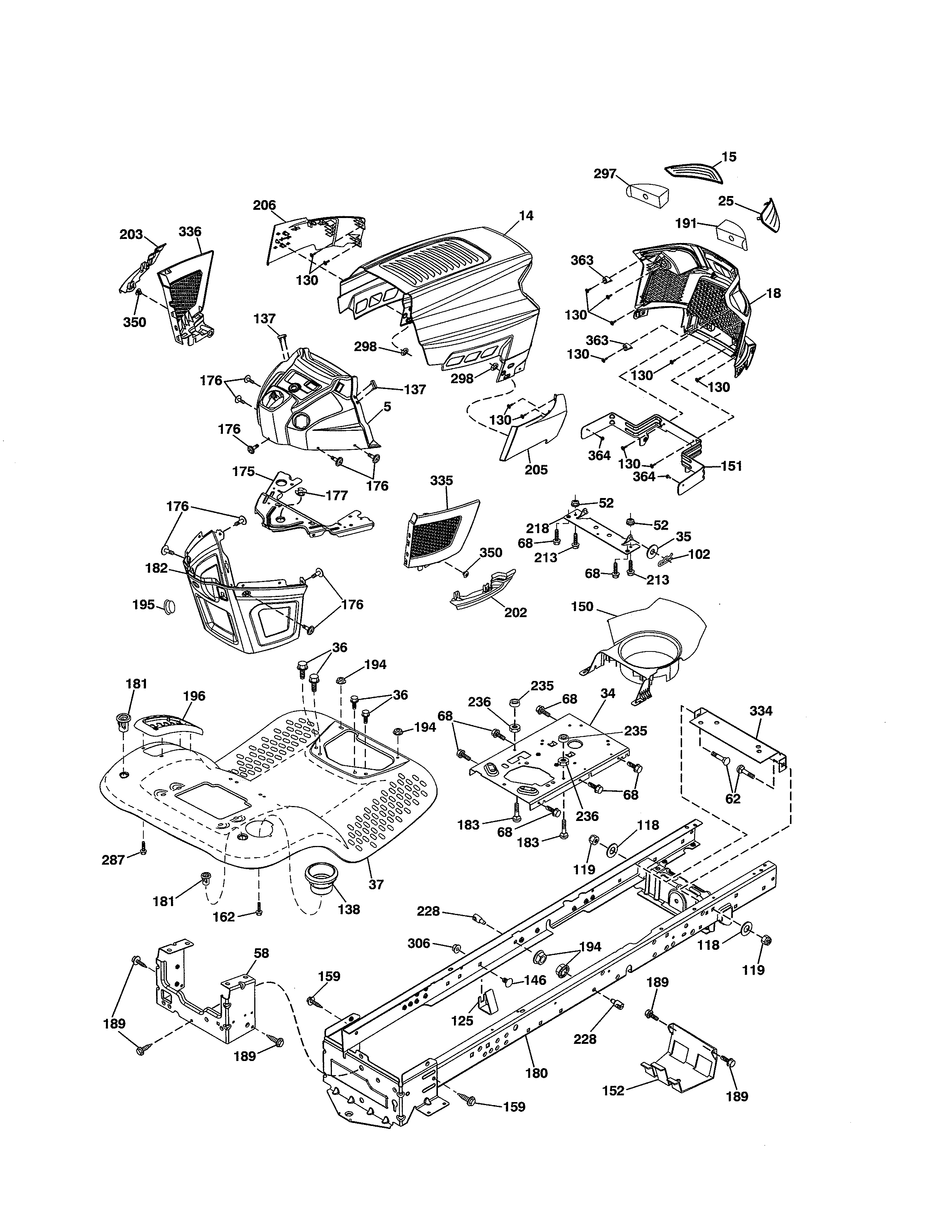 Official Craftsman 917203830 front-engine lawn tractor parts | Sears ...