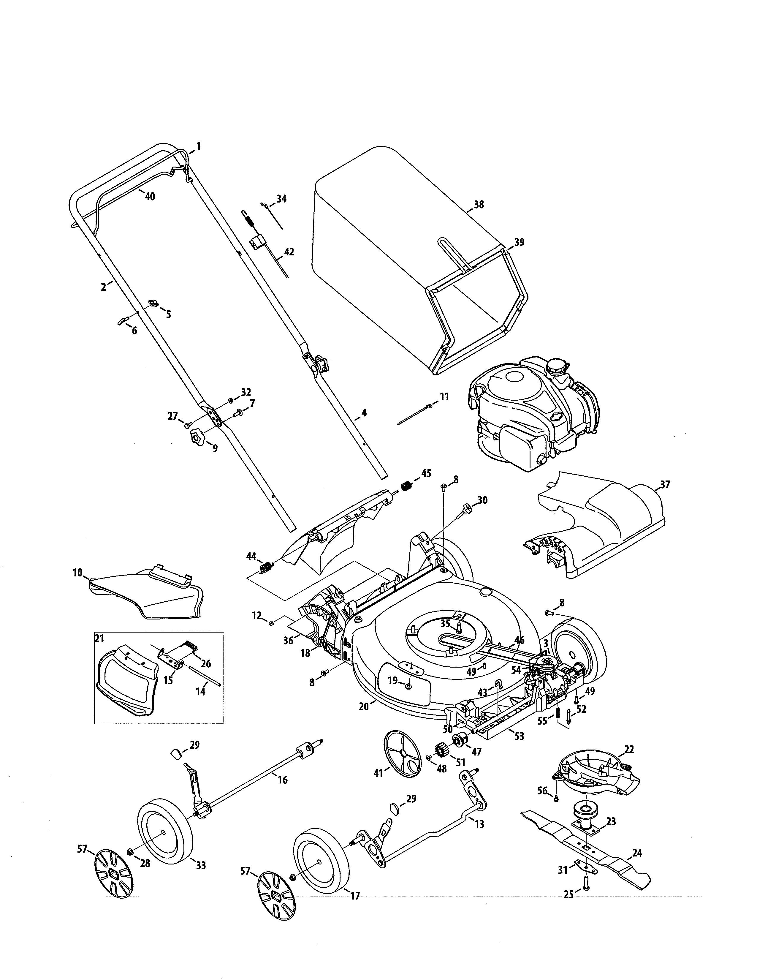 Page - 36 Official Craftsman 247377001 gas lawn mower parts | Sears ...