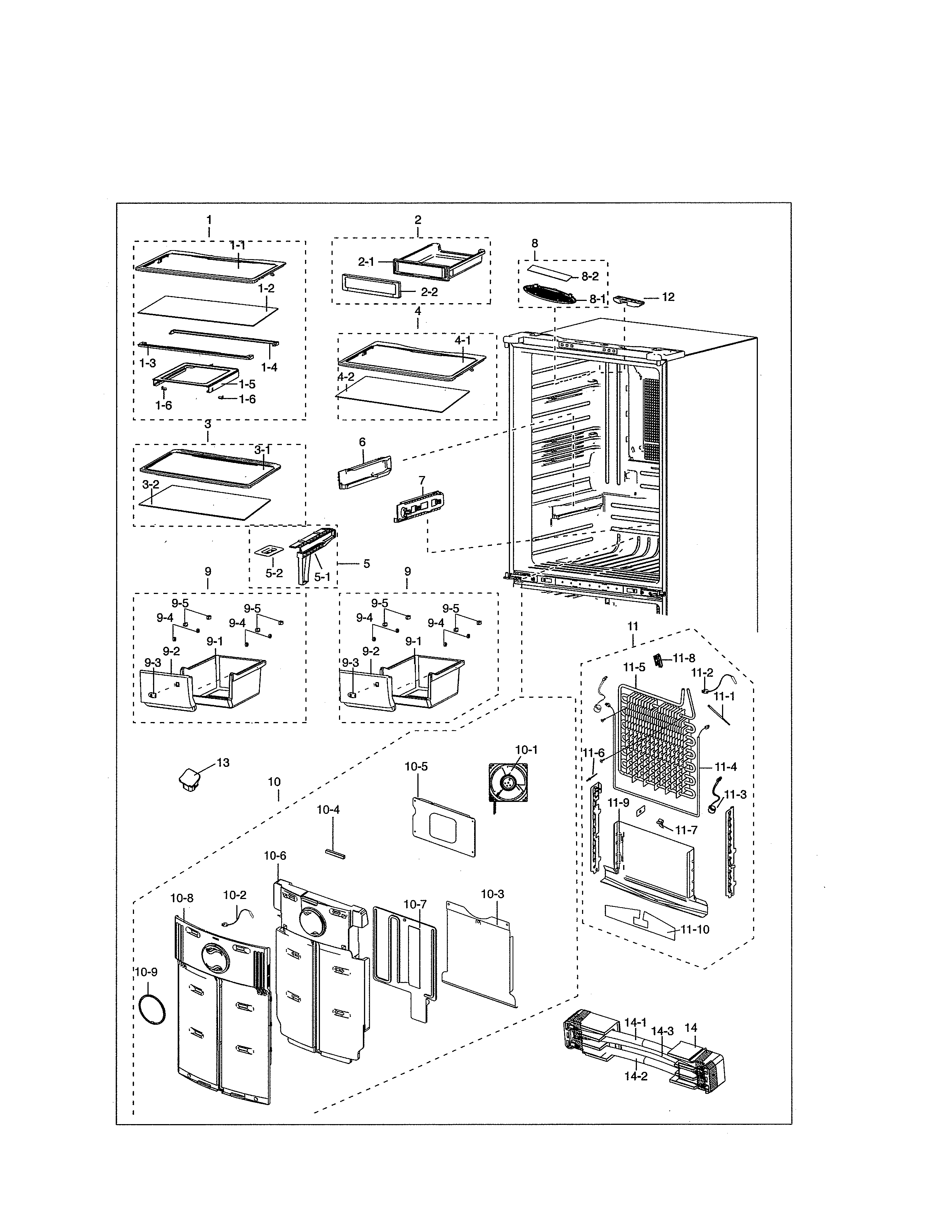 Official Samsung RF18HFENBSG/US-00 bottom-mount refrigerator parts ...