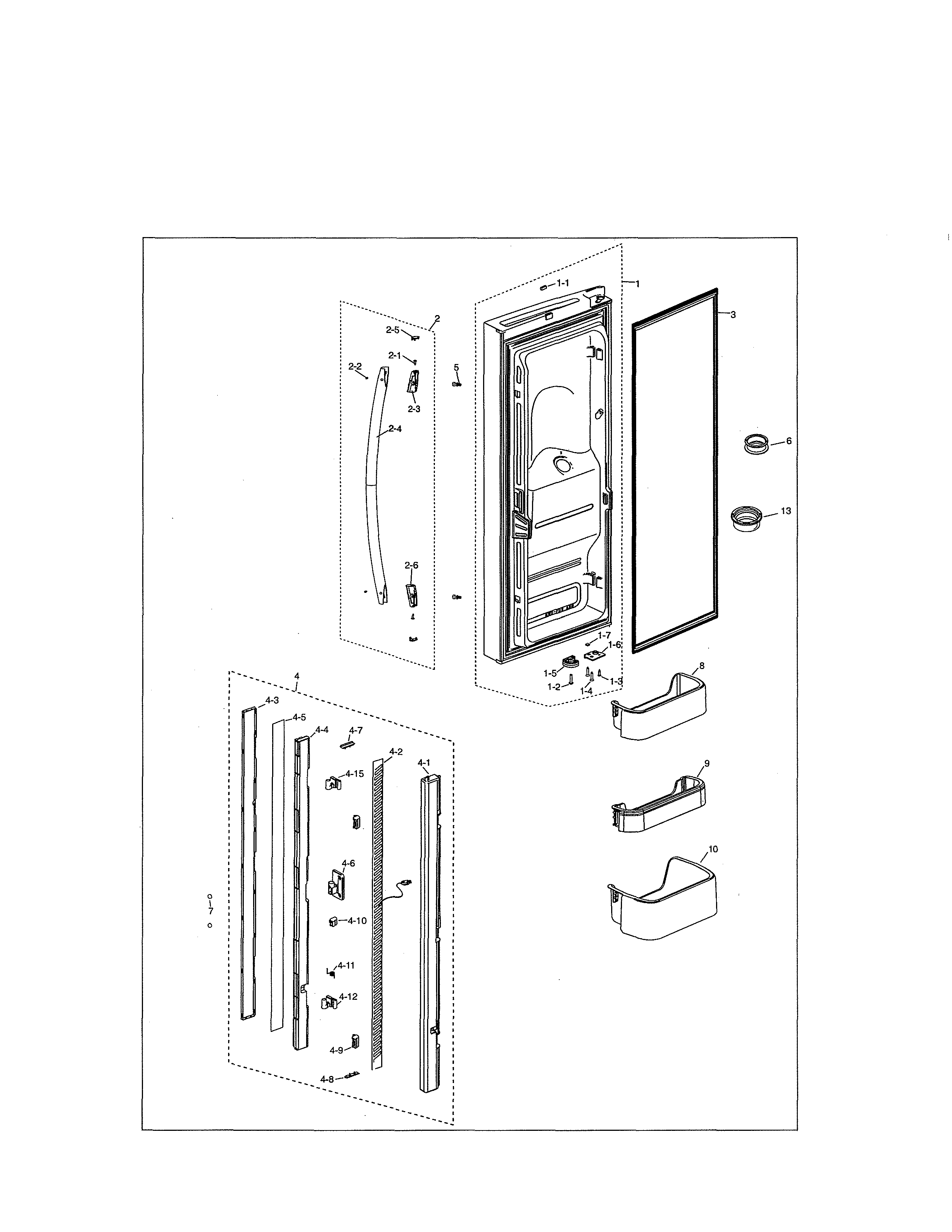 Official Samsung RF18HFENBSG/US-00 bottom-mount refrigerator parts ...
