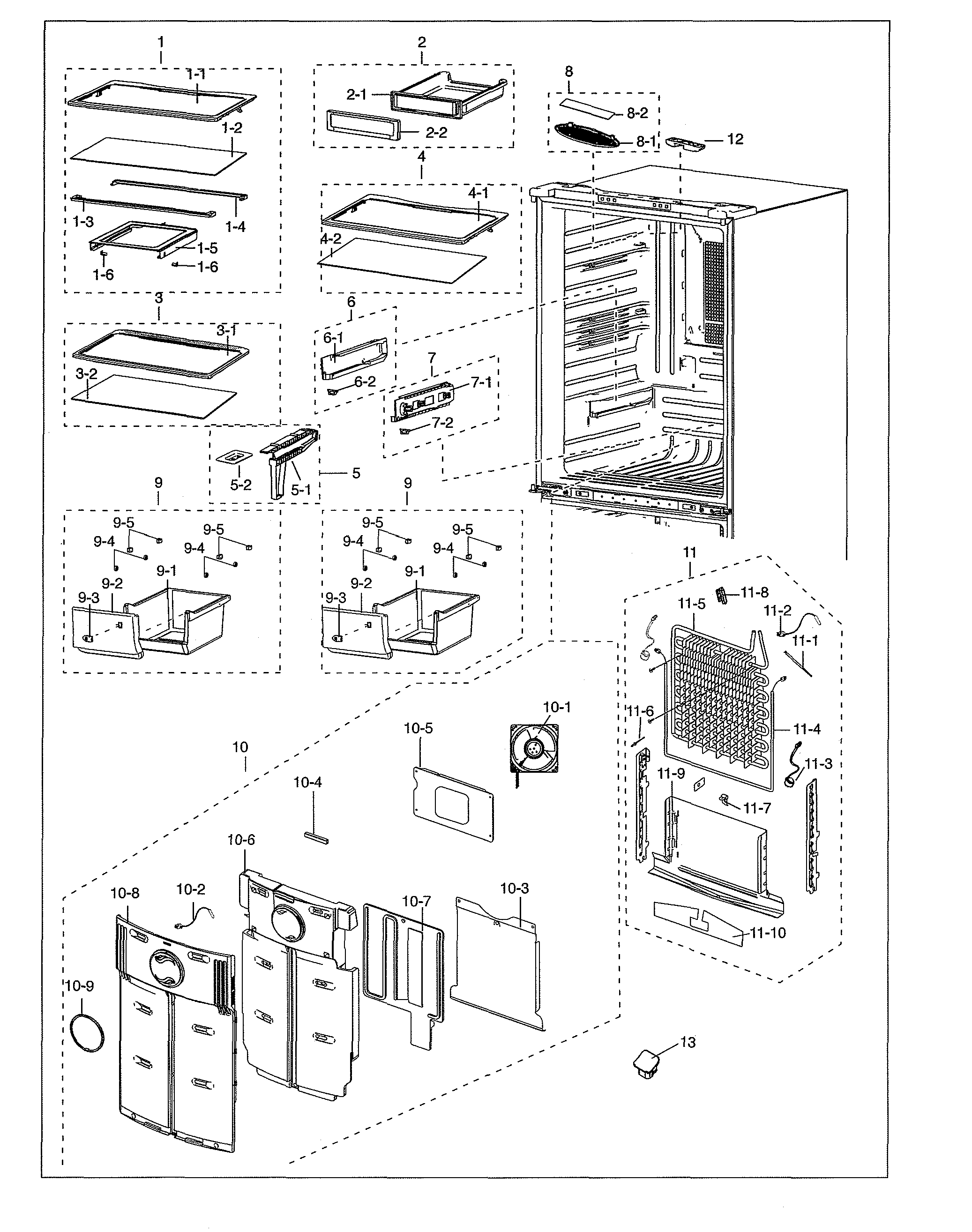 Official Samsung RF18HFENBSR/US-00 bottom-mount refrigerator parts ...
