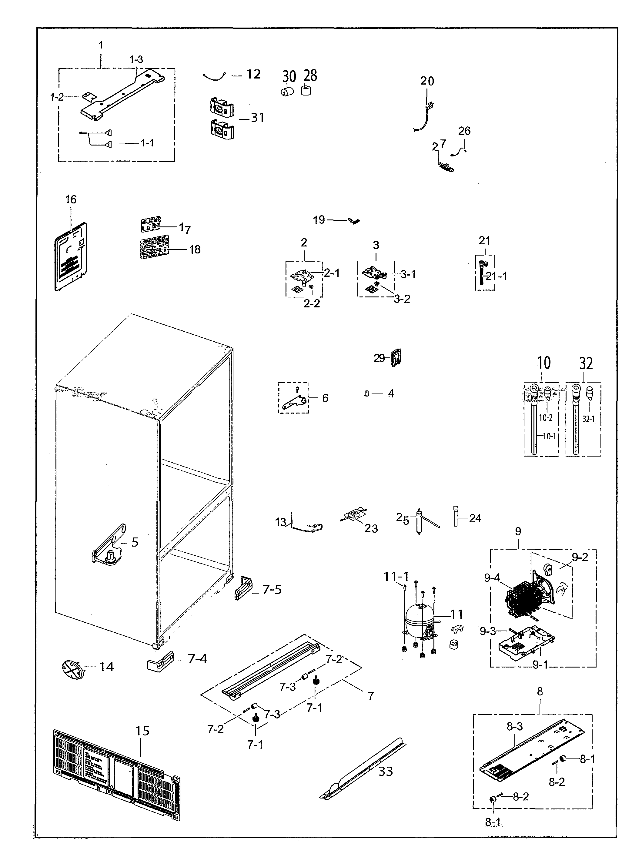 Official Samsung RF263BEAESG/AA-04 bottom-mount refrigerator parts ...