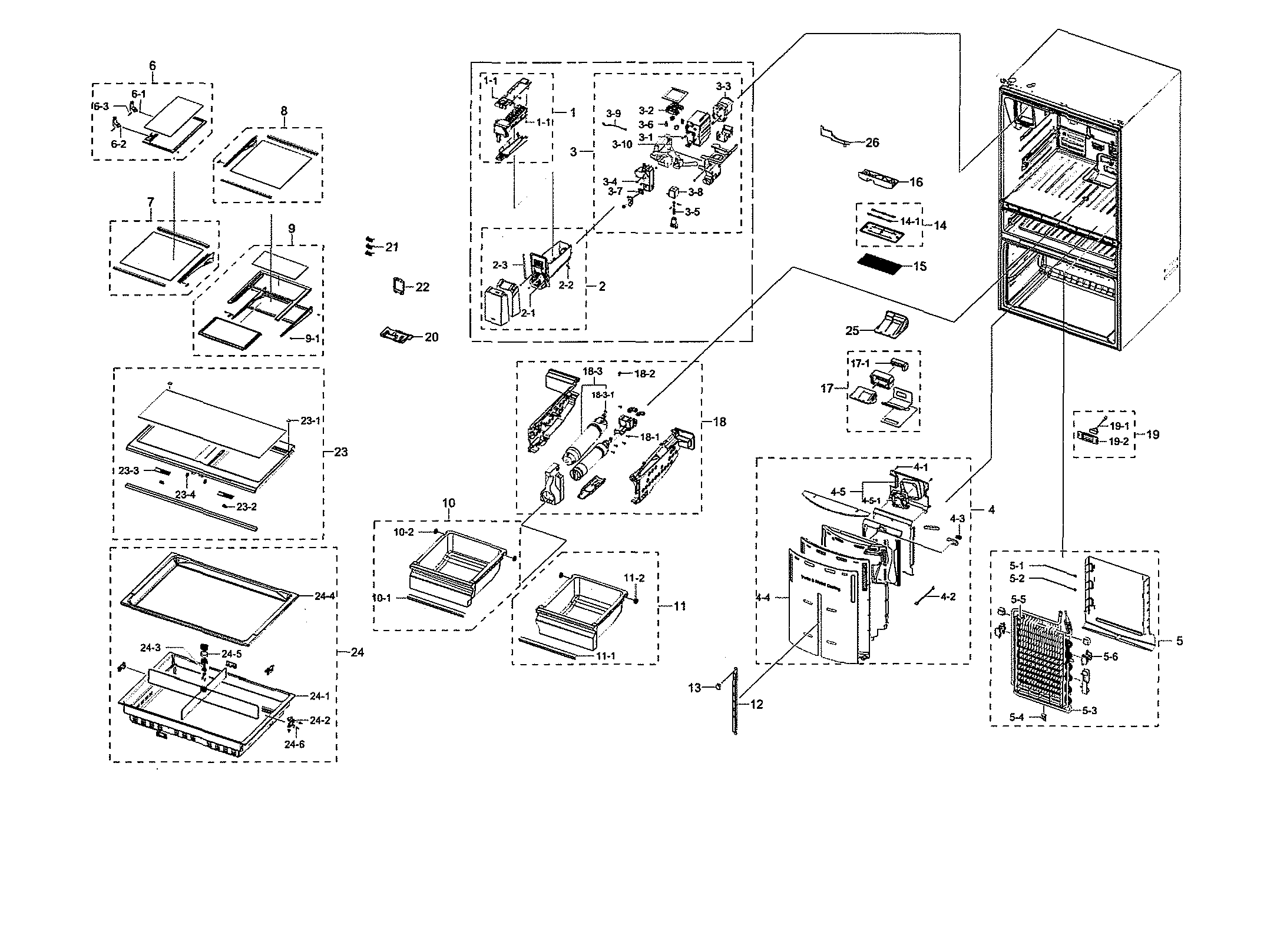 Official Samsung RF28R7351SR/AA-00 bottom-mount refrigerator parts ...