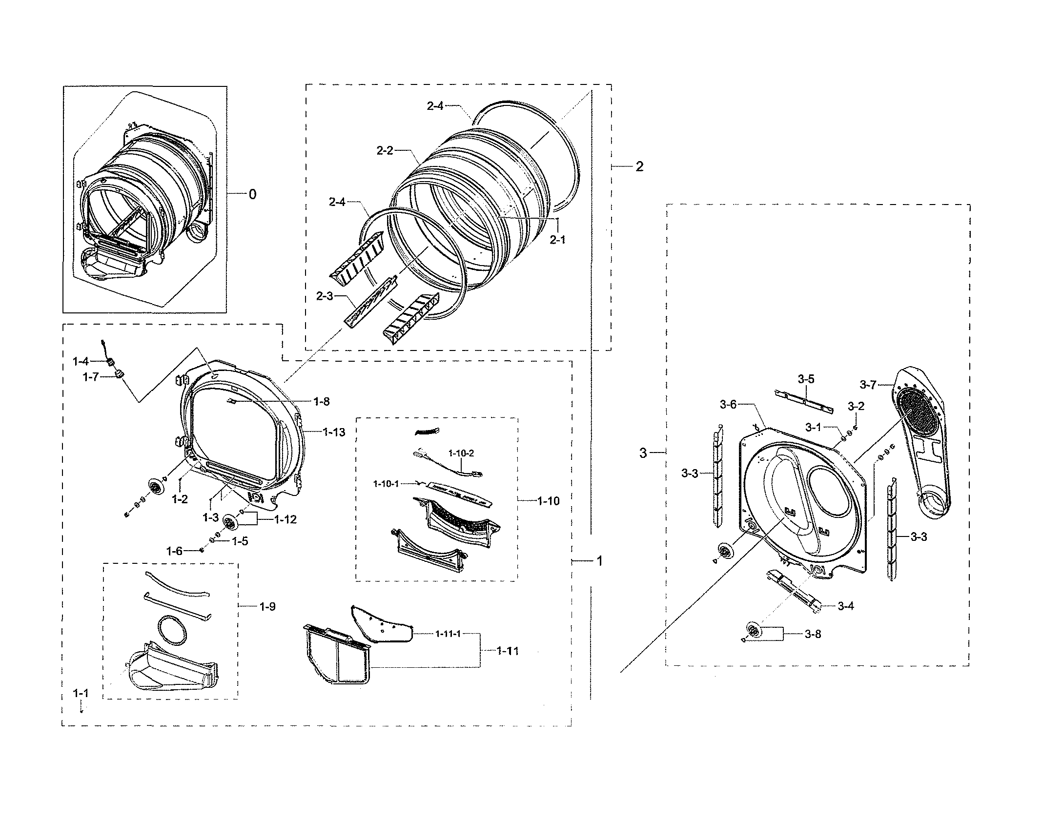 Official Samsung DVE50R5200W/A3-00 dryer parts | Sears PartsDirect