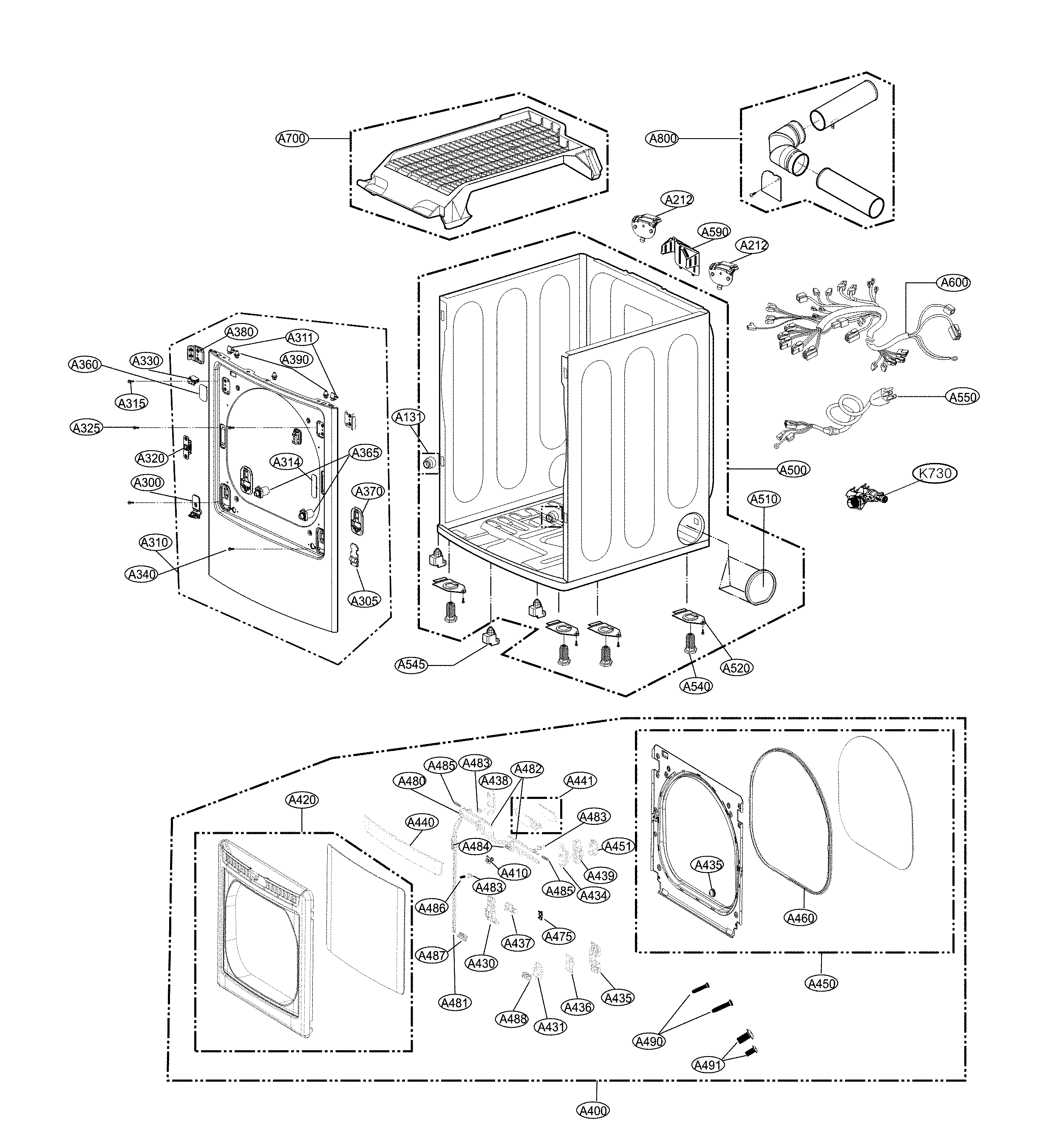 Official LG DLEX7900BE/00 dryer parts | Sears PartsDirect