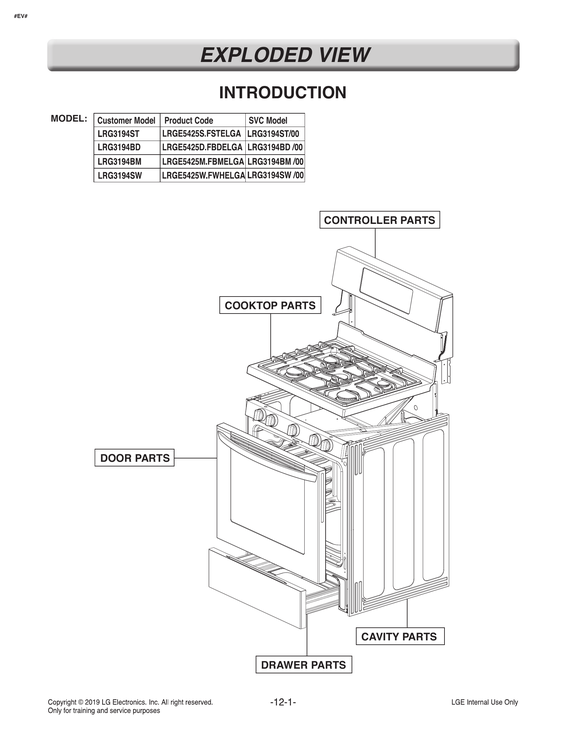 Official LG LRG3194ST/00 gas range parts | Sears PartsDirect