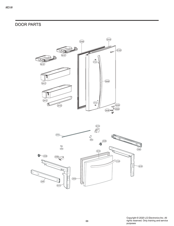 Official LG LRDCS2603S/00 bottom-mount refrigerator parts | Sears ...