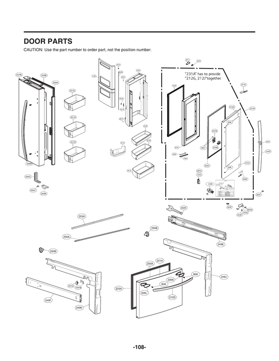 Official LG LFCC23596S/01 bottom-mount refrigerator parts | Sears ...