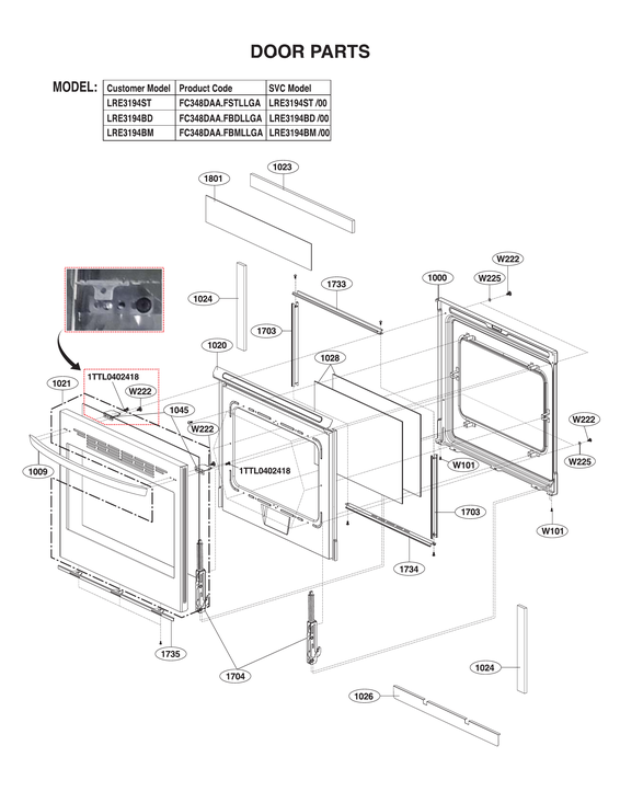Official LG LRE3194BD/01 electric range parts | Sears PartsDirect