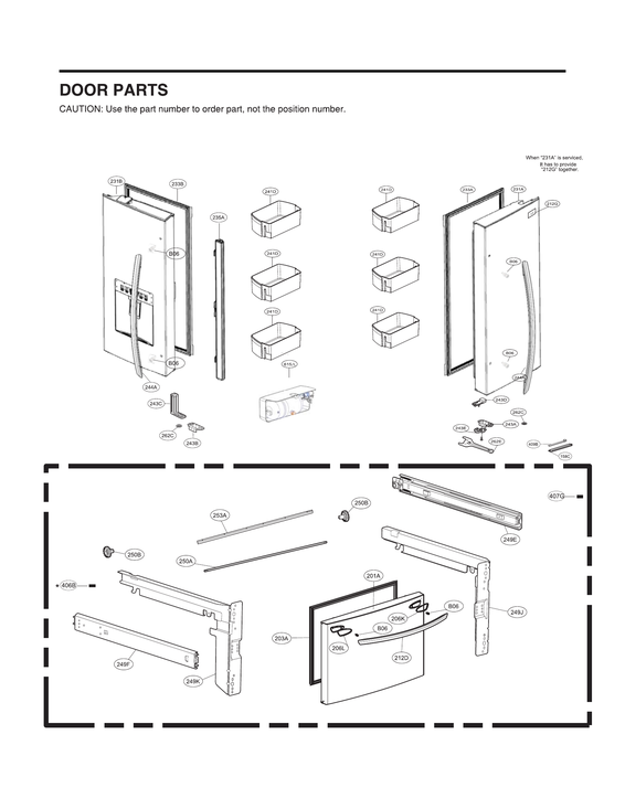 Official LG LRFWS2906D/00 bottom-mount refrigerator parts | Sears ...