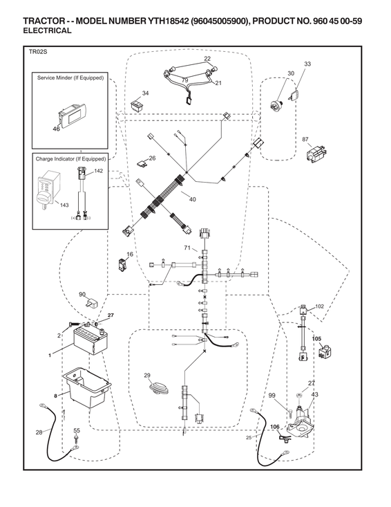 Official Husqvarna YTH18542-96045005900 front-engine lawn tractor parts ...