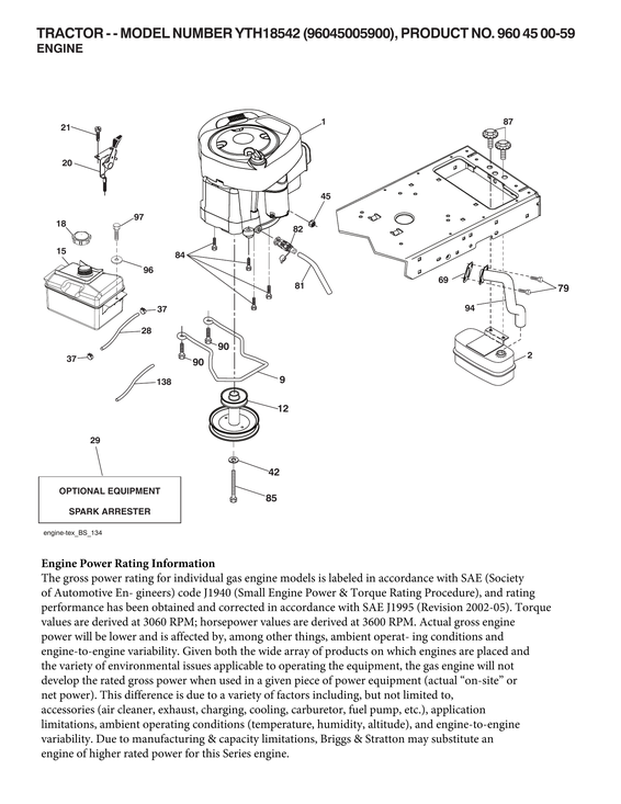 Official Husqvarna YTH18542-96045005900 front-engine lawn tractor parts ...
