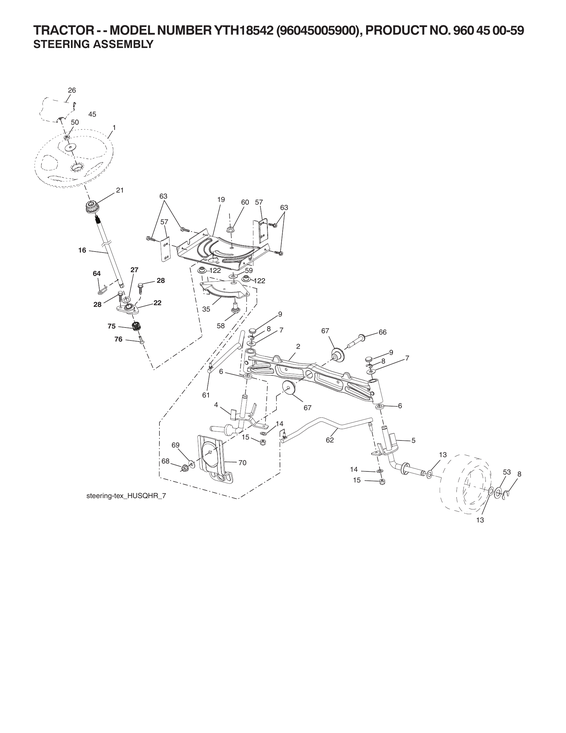Official Husqvarna YTH18542-96045005900 front-engine lawn tractor parts ...