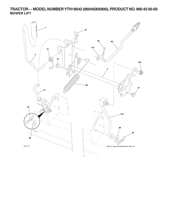 Official Husqvarna YTH18542-96045005900 front-engine lawn tractor parts ...