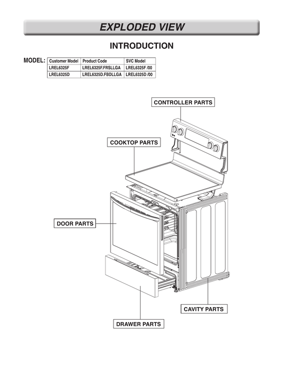 Official LG LREL6325F/00 electric range parts | Sears PartsDirect