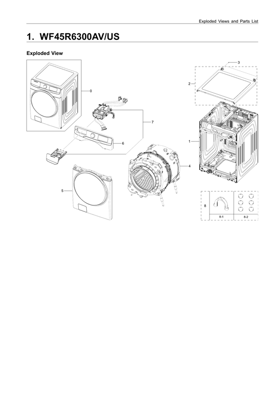 Page - 12 Official Samsung WF45R6300AV/US-00 washer parts | Sears ...