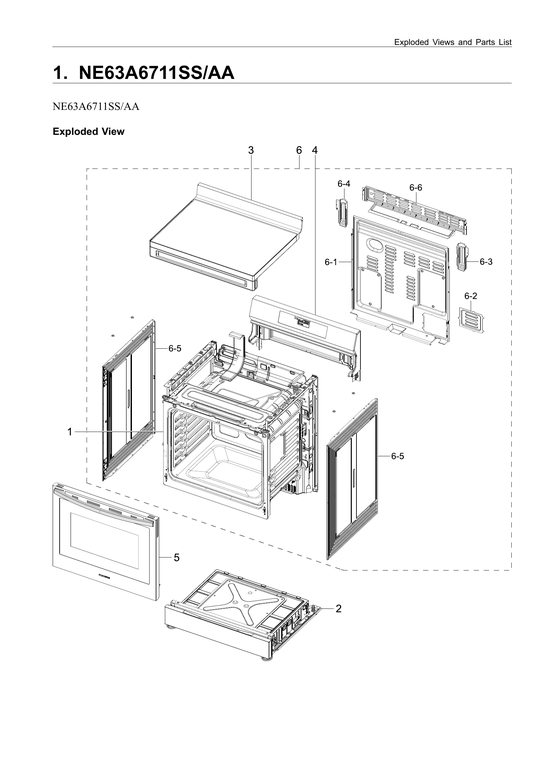 Official Samsung NE63A6711SS/AA-00 electric range parts | Sears PartsDirect