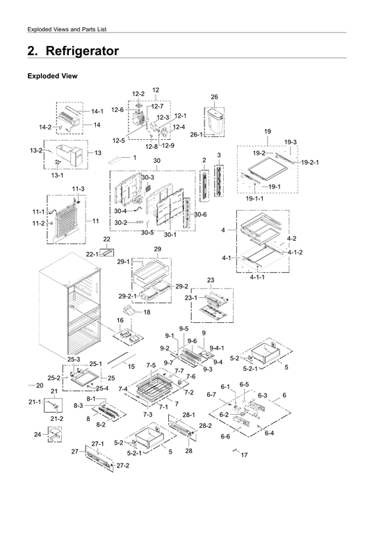 Official Samsung RF23M8070SR/AA-03 bottom-mount refrigerator parts ...
