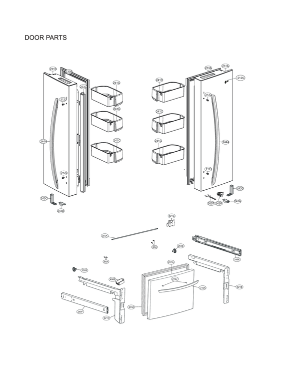 Official LG LRFCS25D3S/00 bottom-mount refrigerator parts | Sears ...