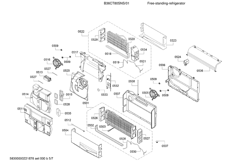 Official Bosch B36CT80SNS/01 bottom-mount refrigerator parts | Sears ...