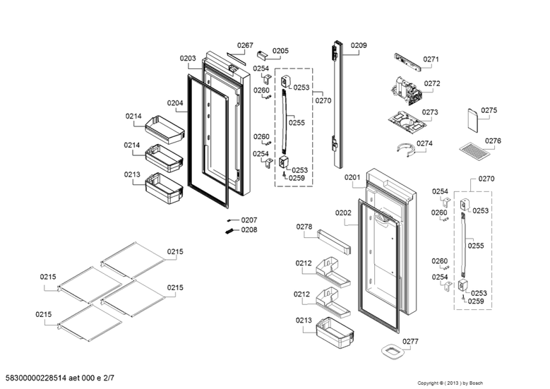 Official Bosch B36CD50SNS/02 bottom-mount refrigerator parts | Sears ...