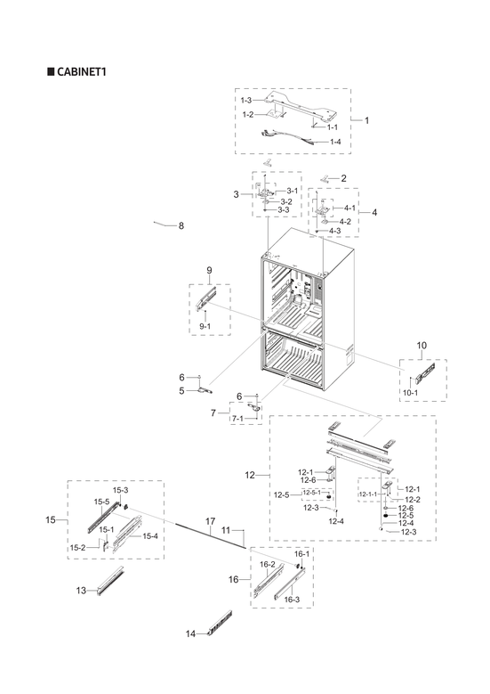 Official Samsung RF27T5501SG/AA-00 bottom-mount refrigerator parts ...