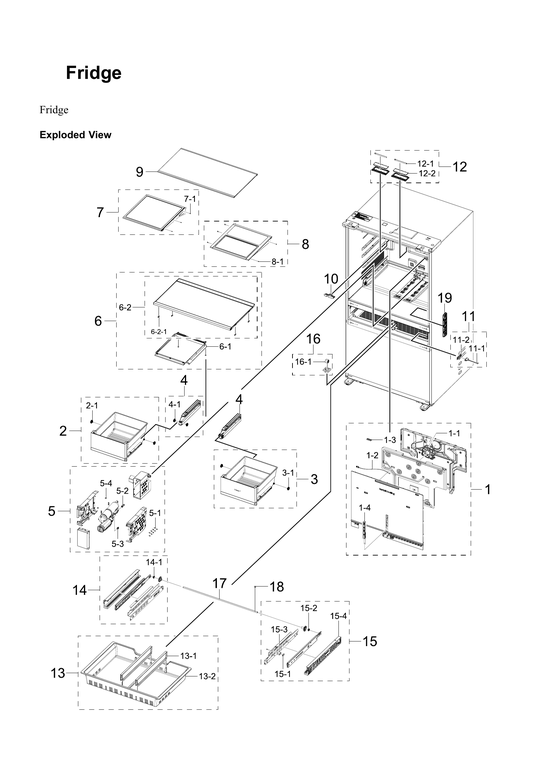 Official Samsung RF29BB860012/AA-00 bottom-mount refrigerator parts ...