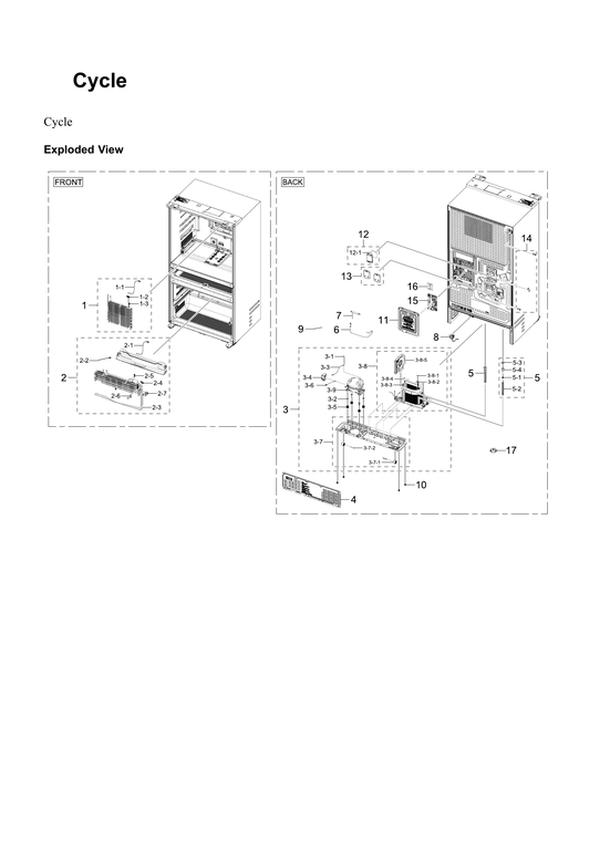 Official Samsung RF24BB6200QL/AA-00 bottom-mount refrigerator parts ...