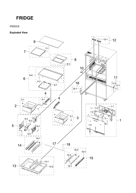 Official Samsung RF29BB8900AC/AA-00 bottom-mount refrigerator parts ...