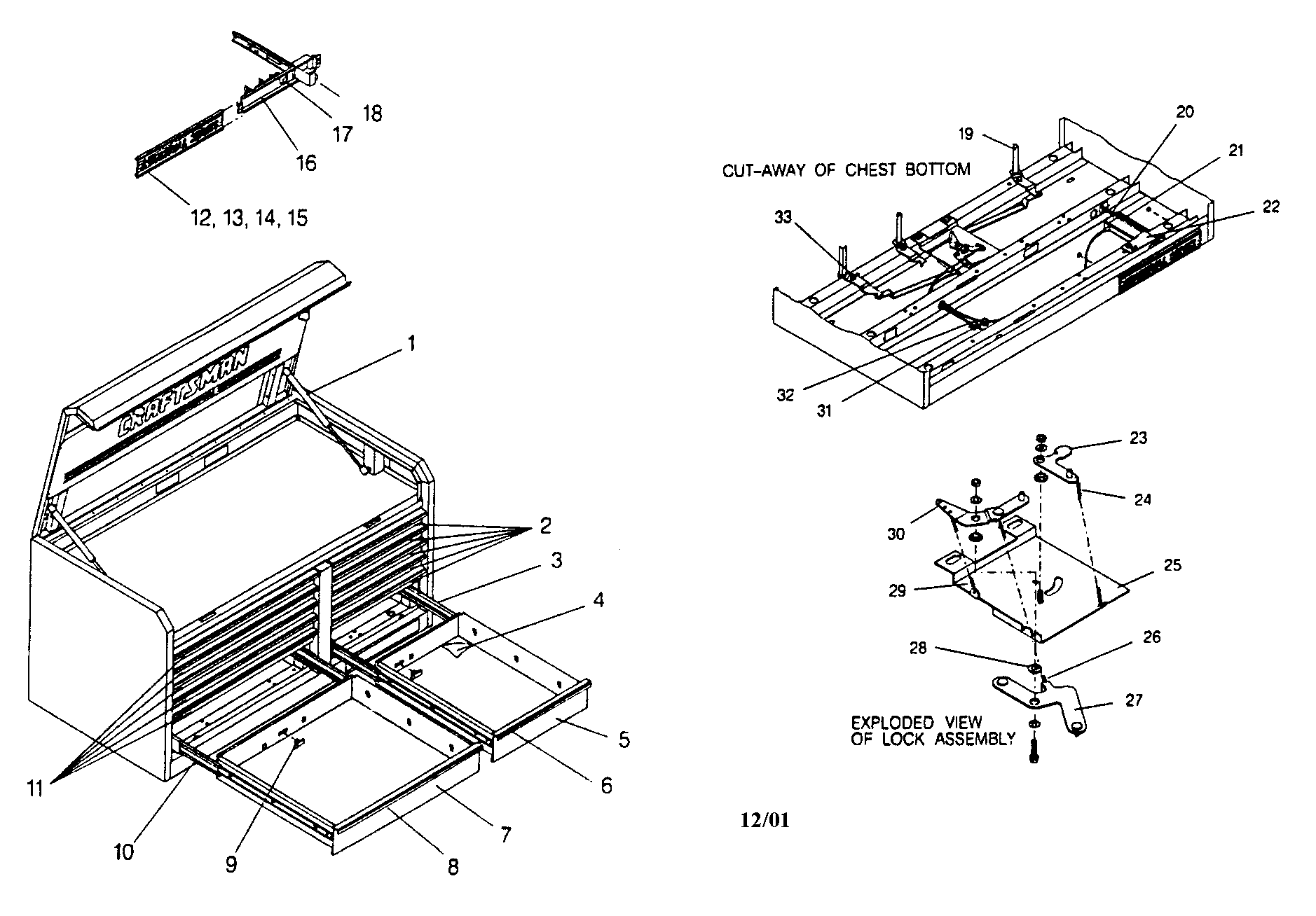 Official Craftsman 706654751 tool chest parts | Sears PartsDirect