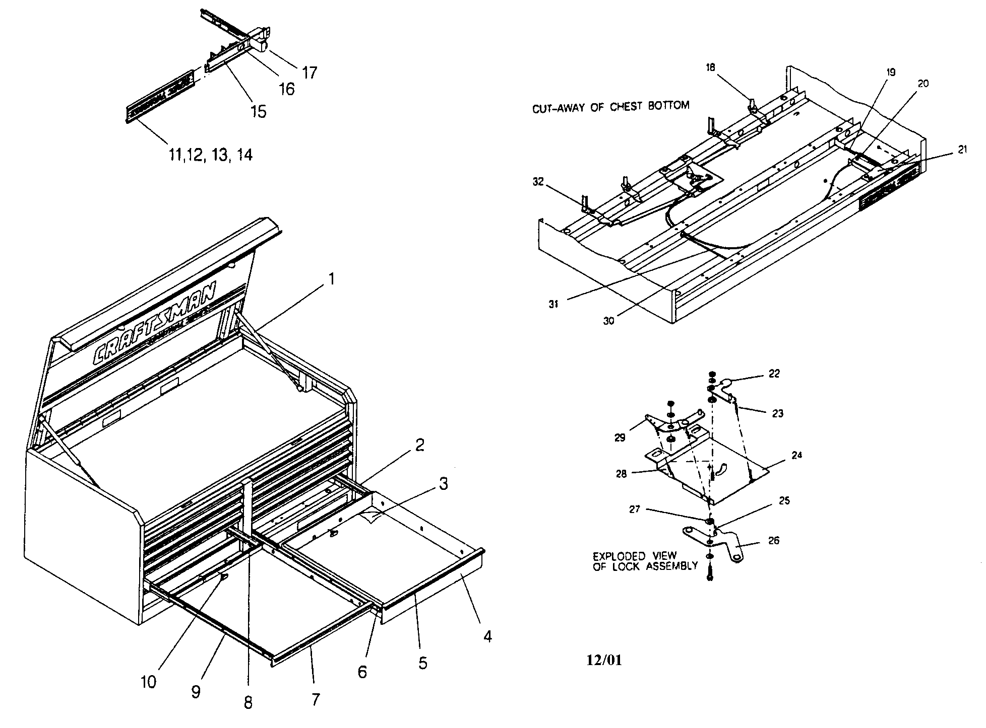 Official Craftsman 706654881 tool chest parts | Sears PartsDirect