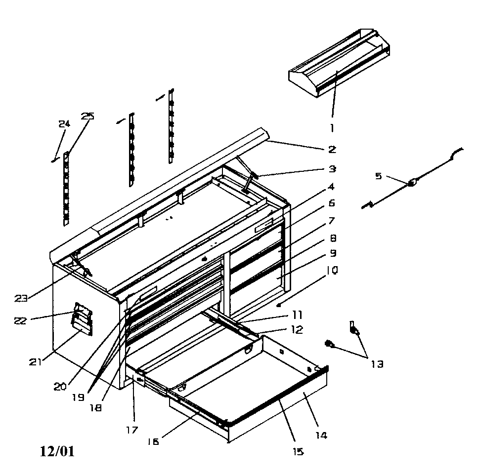 Official Craftsman 706597230 tool chest parts | Sears PartsDirect