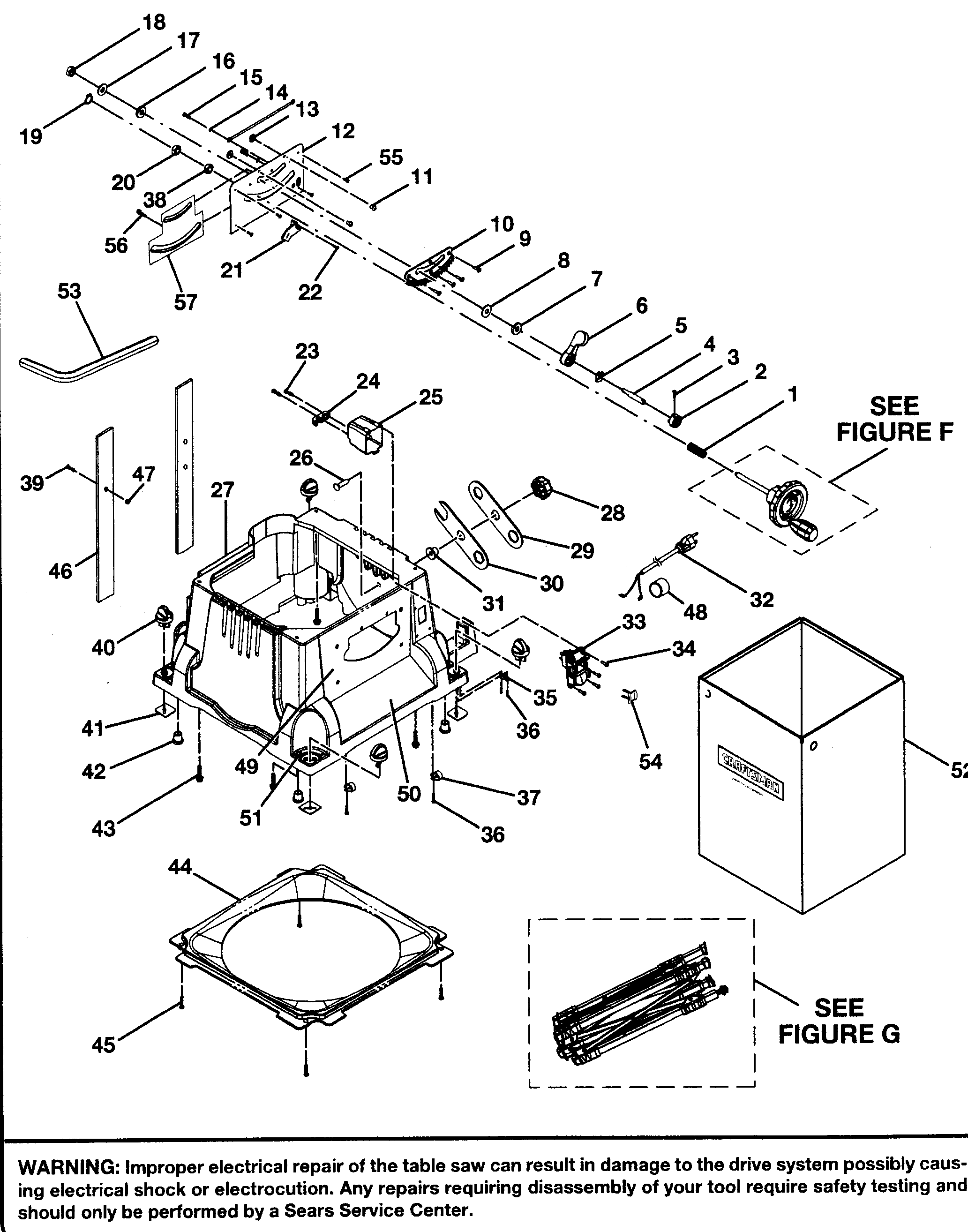 Official Craftsman 315218050 table saw parts | Sears PartsDirect