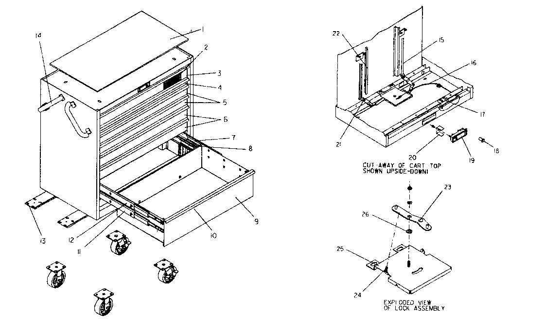 Page - 4 Official Craftsman 706600180 rolling tool cart parts | Sears ...