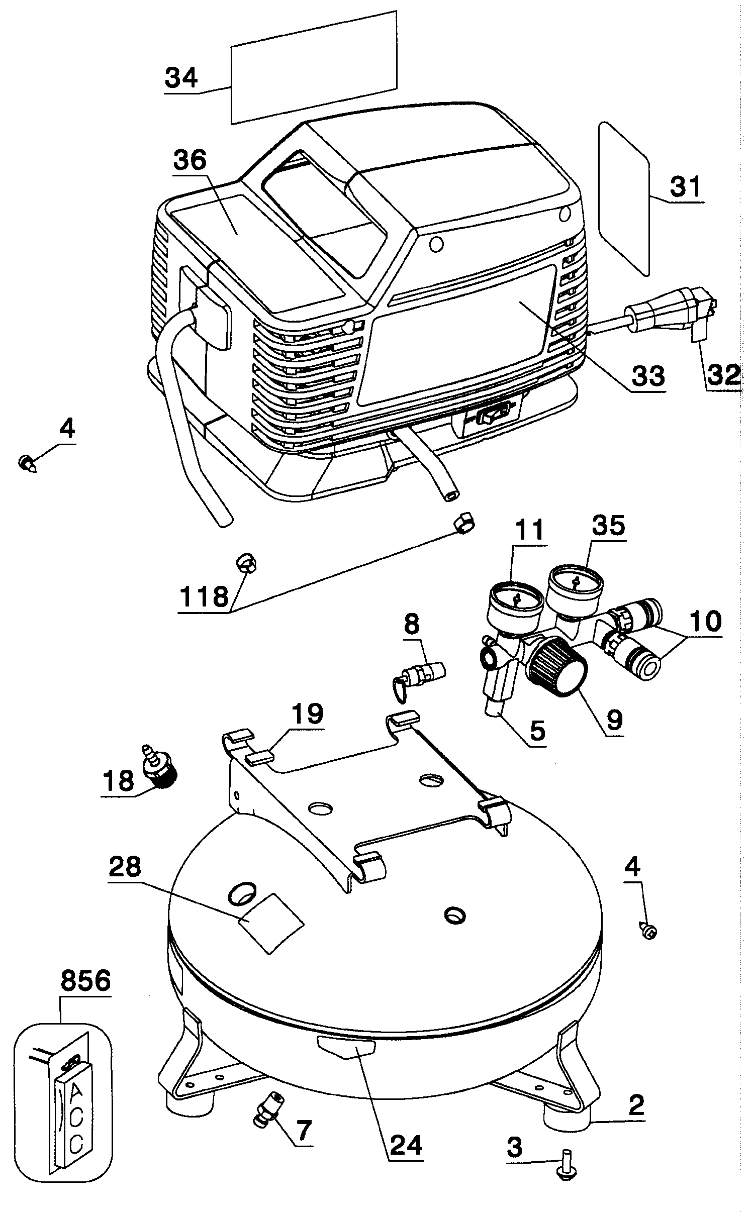 Page - 13 Official Craftsman 91915216 air compressor parts | Sears ...