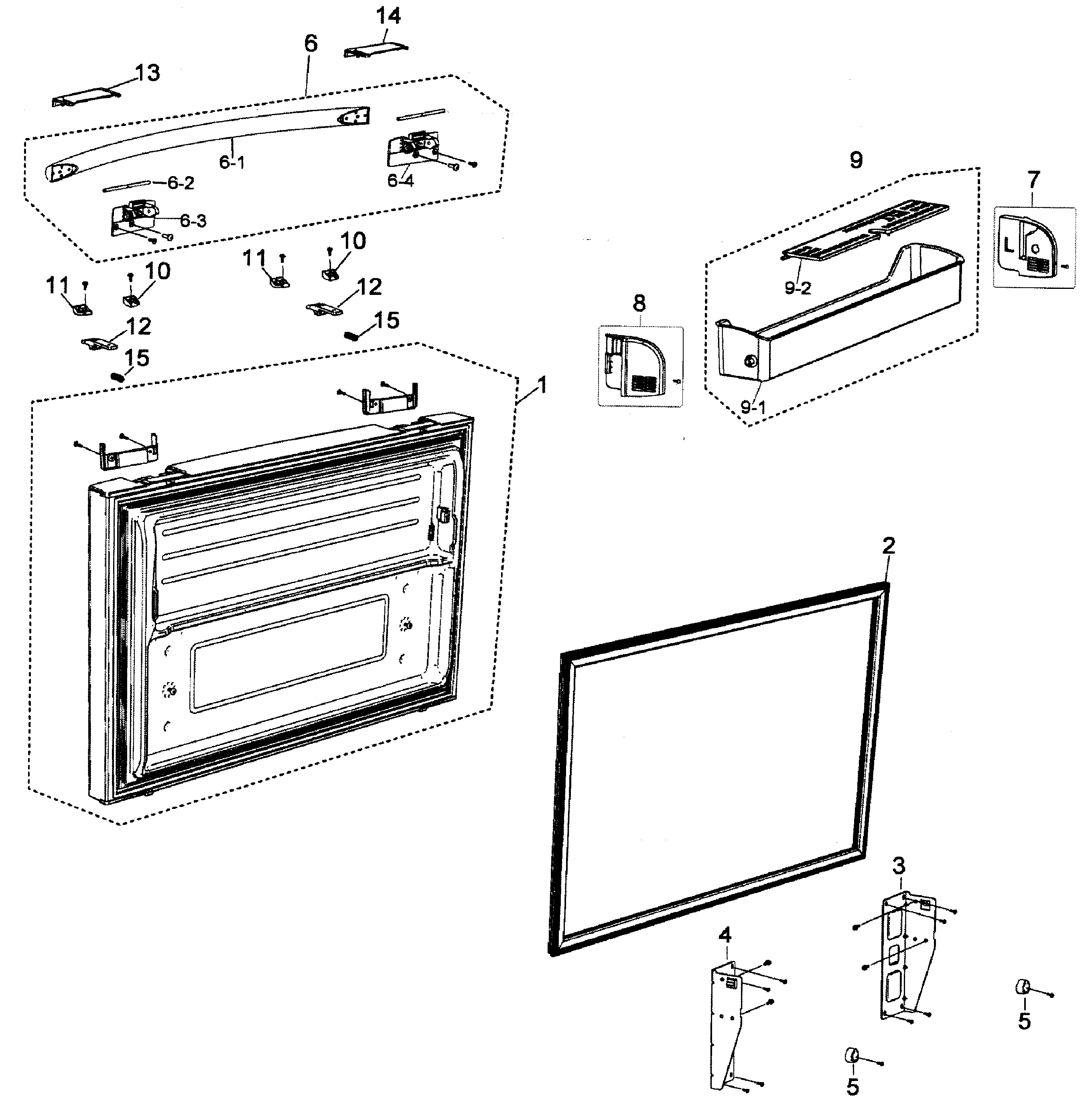 Official Samsung RF263AEWP/XAA-00 bottom-mount refrigerator parts ...